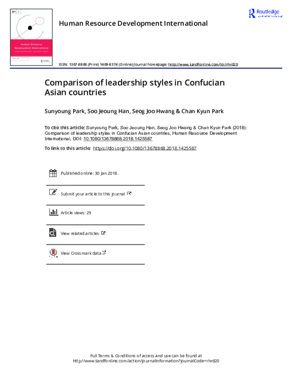 (PDF) Comparison of leadership styles in Confucian Asian countries