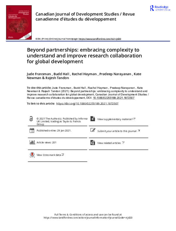 (PDF) Beyond partnerships: embracing complexity to understand and ...