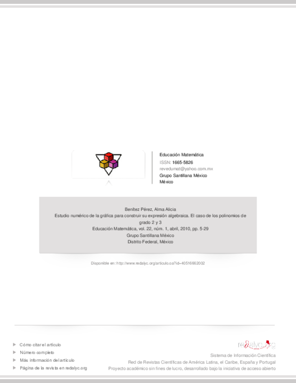 (PDF) Estudio numérico de la gráfica para construir su expresión ...