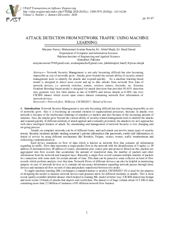 Pdf Machine Learning For Network Attack Detection