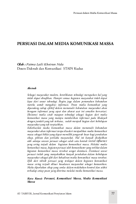 (PDF) Persuasi Dalam Media Komunikasi Massa