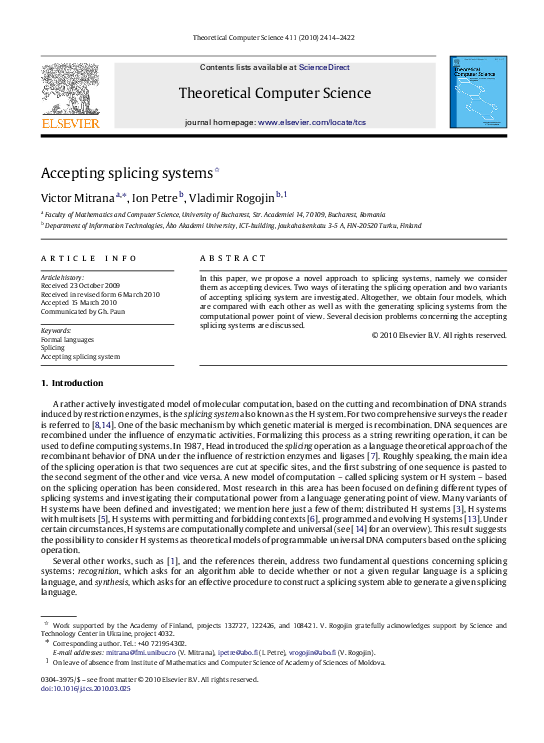 (PDF) Accepting splicing systems