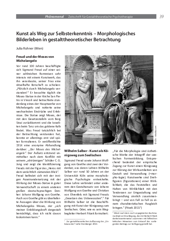 (PDF) Kunst als Weg zur Selbsterkenntnis - Morphologisches Bilderleben ...