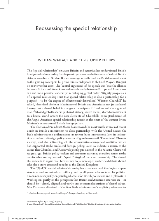 (PDF) Reassessing the special relationship