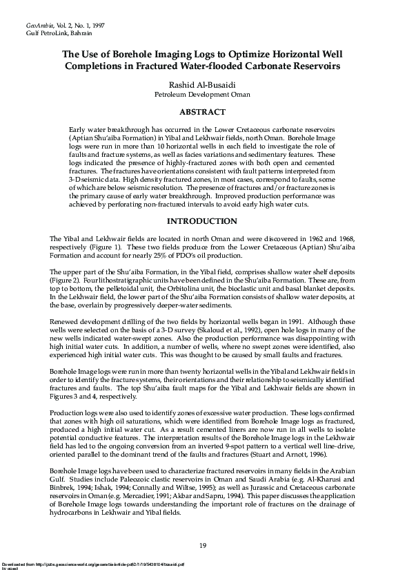 (PDF) The Use of Borehole Imaging Logs to Optimize Horizontal Well ...