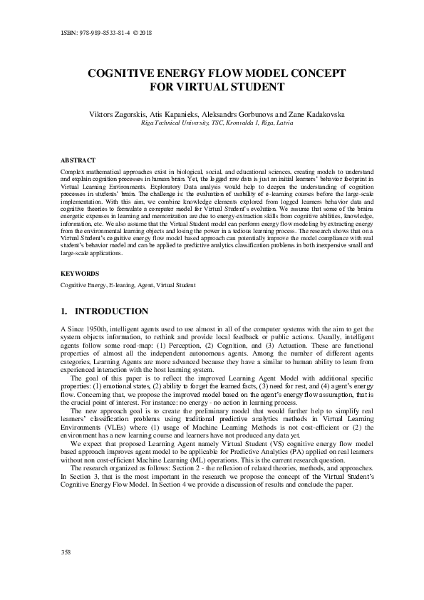 (PDF) Cognitive Energy Flow Model Concept for Virtual Student