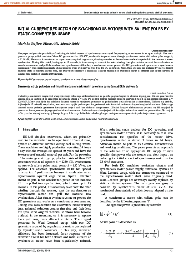 (PDF) Initial current reduction of synchronous motors with salient ...