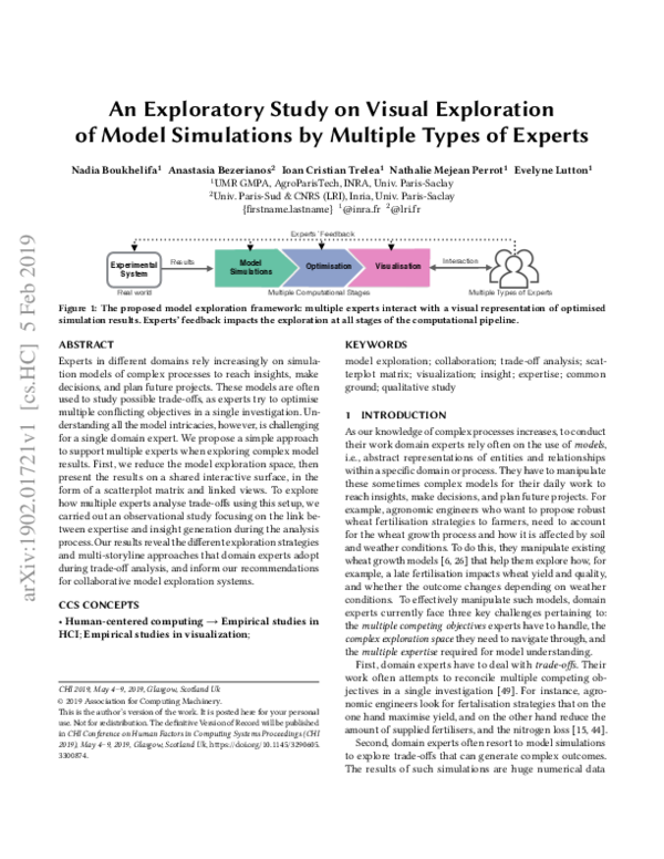 (PDF) An Exploratory Study on Visual Exploration of Model Simulations by Multiple Types of Experts