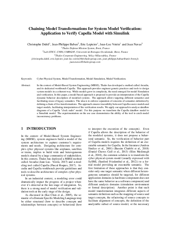 Pdf Chaining Model Transformations For System Model Verification Application To Verify