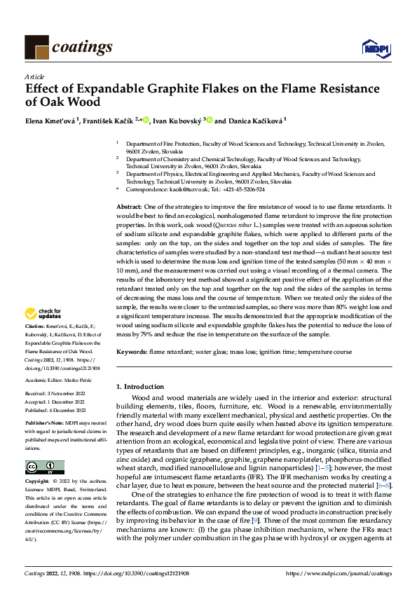 (PDF) Effect of Expandable Graphite Flakes on the Flame Resistance of ...