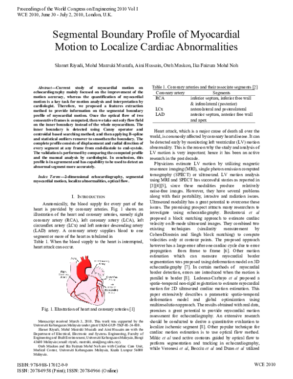 (PDF) Segmental Boundary Profile of Myocardial Motion to Localize ...
