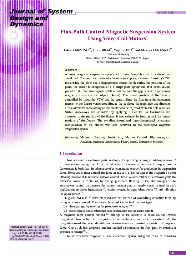 (PDF) Flux-Path Control Magnetic Suspension System Using Voice Coil Motors