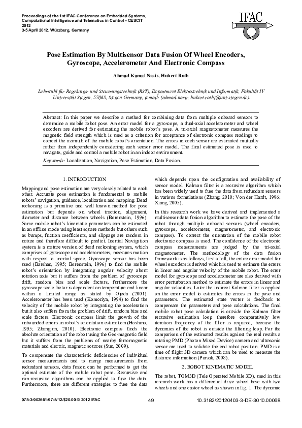 (PDF) Pose Estimation By Multisensor Data Fusion Of Wheel Encoders, Gyroscope, Accelerometer And ...