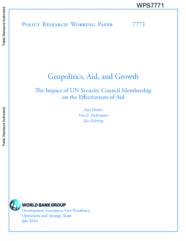 (PDF) Geopolitics, Aid, and Growth: The Impact of UN Security Council ...