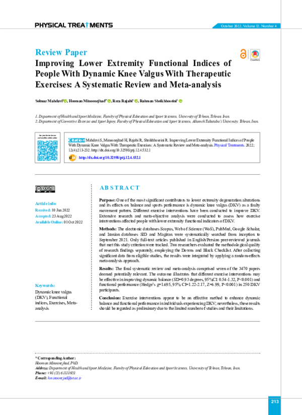 (PDF) Review Paper Improving Lower Extremity Functional Indices of ...