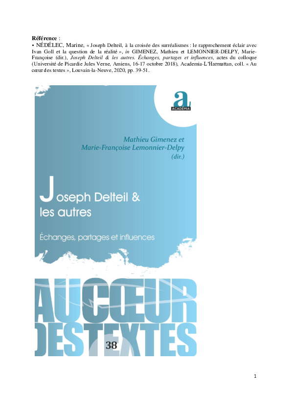 (PDF) Joseph Delteil, à la croisée des surréalismes : le rapprochement ...