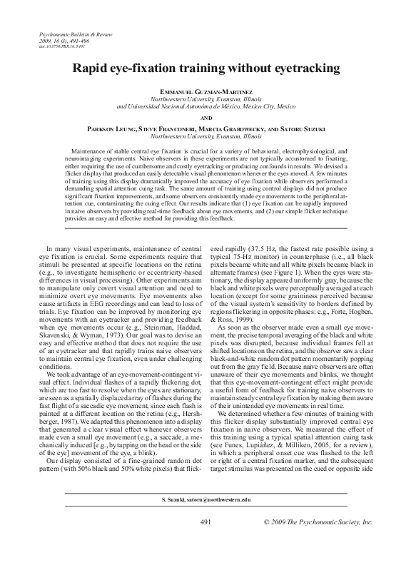 (PDF) Rapid eye-fixation training without eyetracking