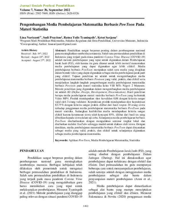 (PDF) Pengembangan Media Pembelajaran Matematika Berbasis PowToon Pada ... (PDF) Pengembangan Media Pembelajaran Matematika Berbasis PowToon Pada ...