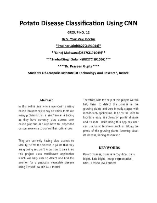 (DOC) Potato Disease Classification Using CNN