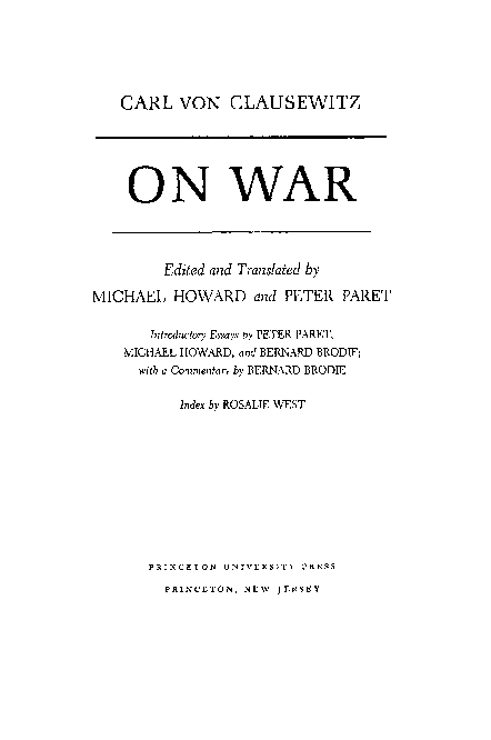 (PDF) "On War" by Carl von Clausewitz