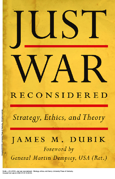 (PDF) Just War Reconsidered : Strategy, Ethics, and Theory