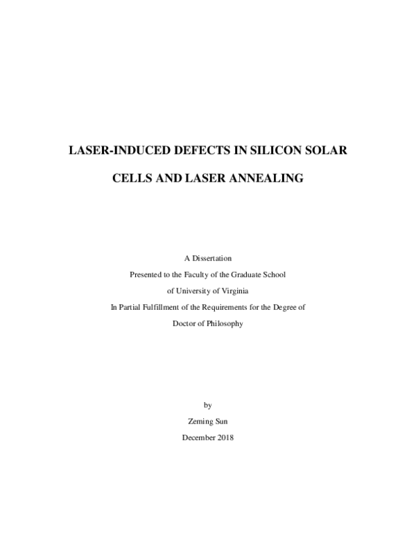 (PDF) Laser induced defects in silicon solar cells and laser annealing