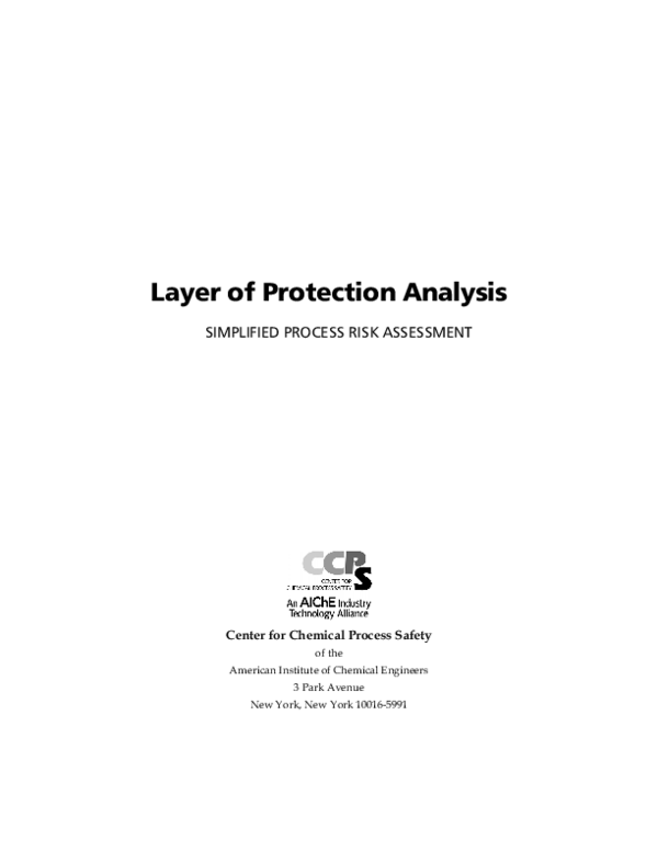 (PDF) Layer of Protection Analysis