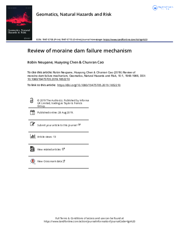 (PDF) Review of moraine dam failure mechanism