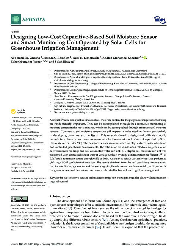 (PDF) Designing Low-Cost Capacitive-Based Soil Moisture Sensor and ... (PDF) Designing Low-Cost Capacitive-Based Soil Moisture Sensor and ...