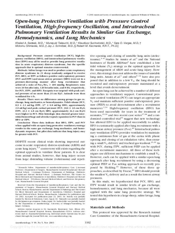 (PDF) Open-lung Protective Ventilation with Pressure Control ...