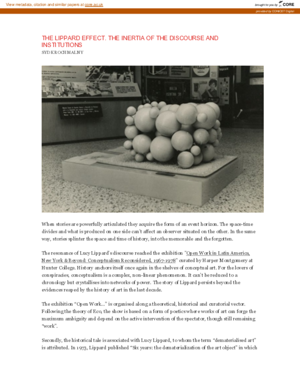 (PDF) The Lippard Effect. The Inertia of The Discourse and Institutions
