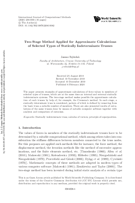 (PDF) Two-Stage Method Applied for Approximate Calculations of Selected ...