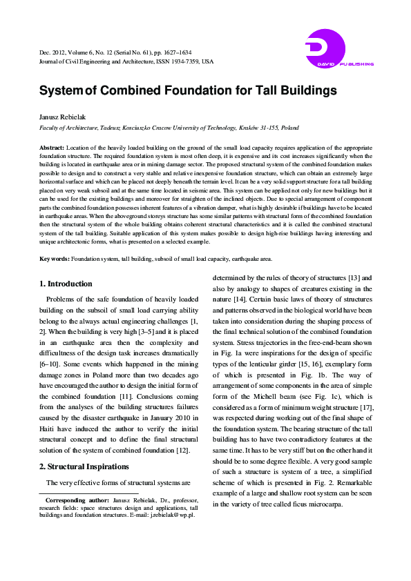 (PDF) System of Combined Foundation for Tall Buildings