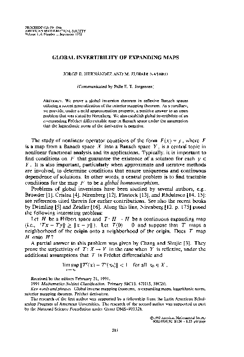 (PDF) Global invertibility of expanding maps