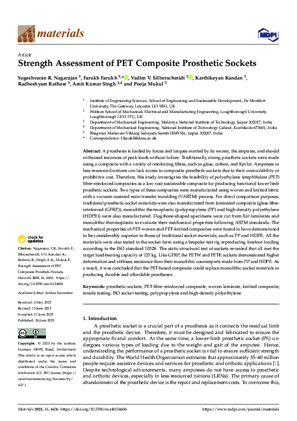 (PDF) Strength Assessment of PET Composite Prosthetic Sockets