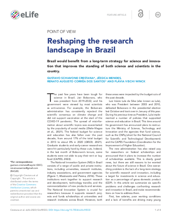 (PDF) Reshaping the research landscape in Brazil
