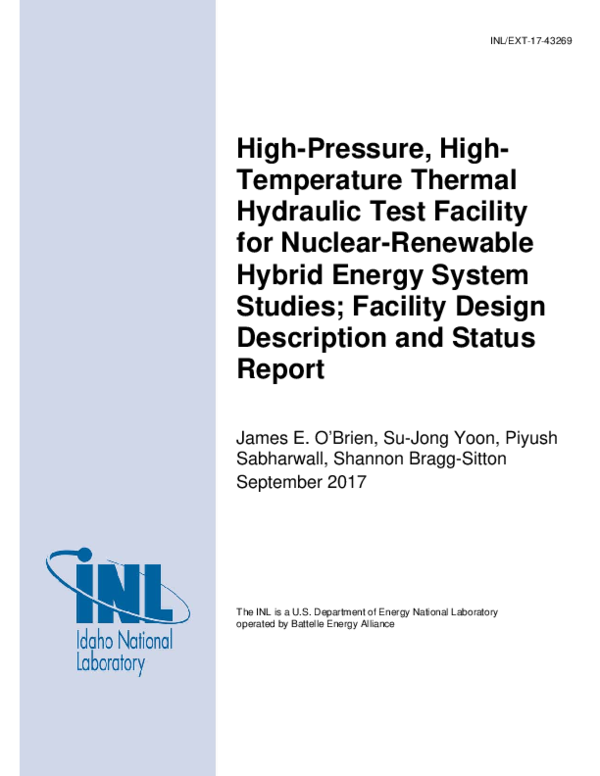 (PDF) High-Pressure, High-Temperature Thermal Hydraulic Test Facility ...