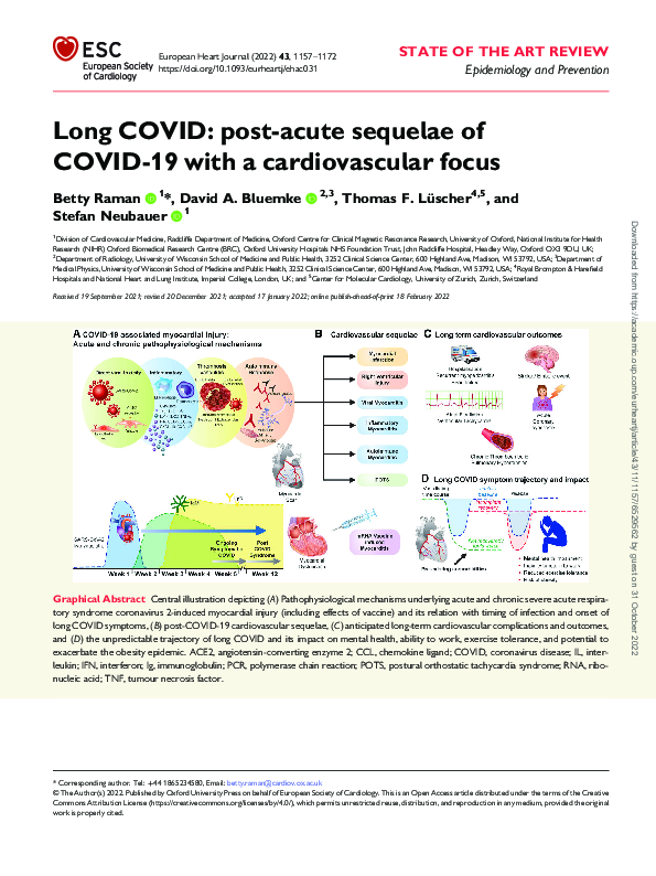(PDF) Long COVID: post-acute sequelae of COVID-19 with a cardiovascular ...