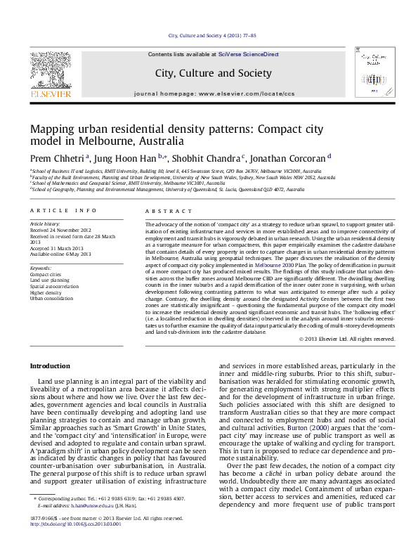 (PDF) Mapping urban residential density patterns: Compact city model in ...