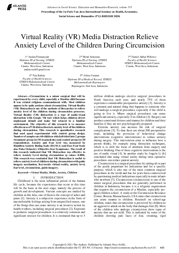 (PDF) Virtual Reality (VR) Media Distraction Relieve Anxiety Level of ...