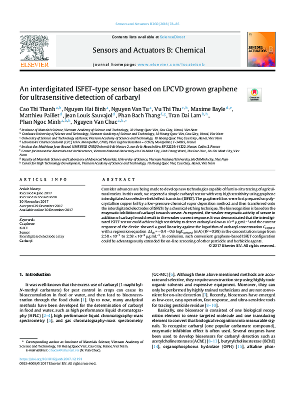 (PDF) An interdigitated ISFET-type sensor based on LPCVD grown graphene ...