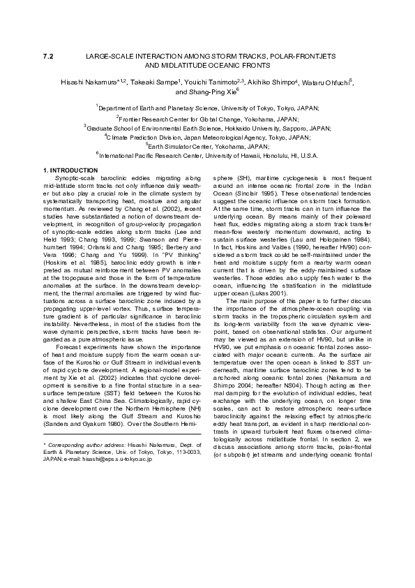 (PDF) Large-scale interaction among storm tracks, polar-front jets and ...