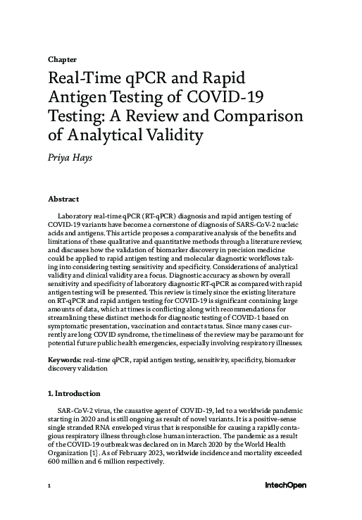 (PDF) Real-time qPCR and Rapid Antigen Testing of COVID-19 Testing: A ...