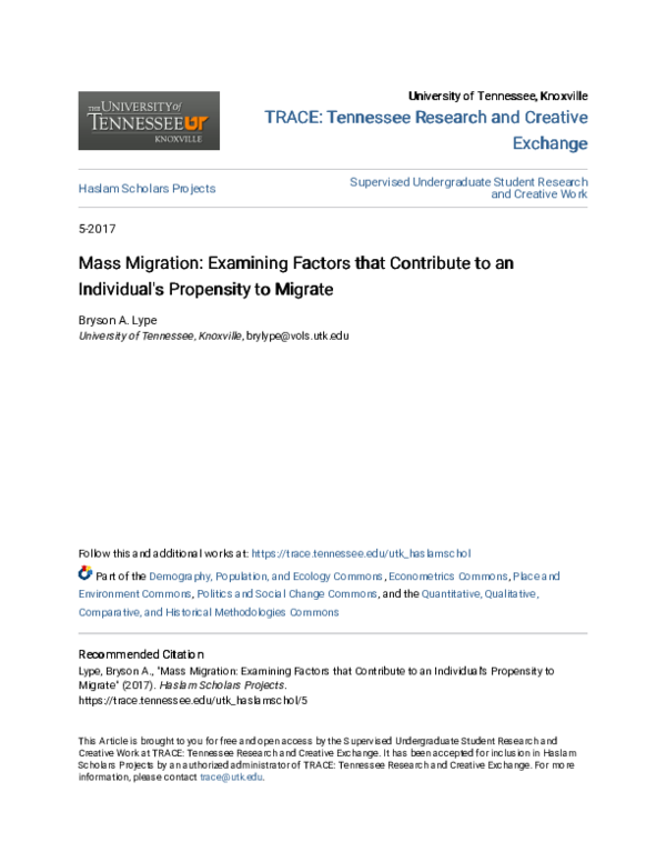 (PDF) Mass Migration: Examining Factors that Contribute to an ...