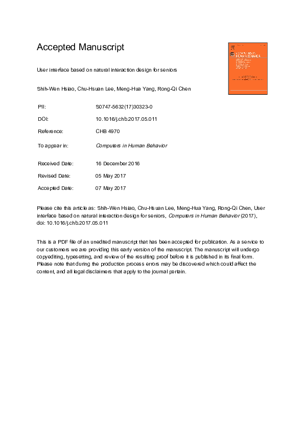 (PDF) User interface based on natural interaction design for seniors