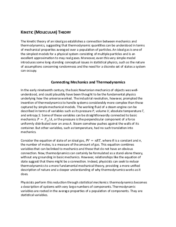 (PDF) Kinetic Theory