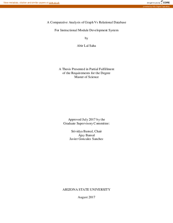 Pdf A Comparative Analysis Of Graph Vs Relational Database For