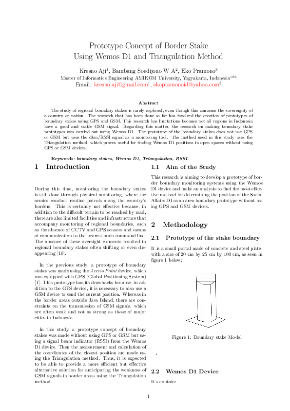 (PDF) Prototype Concept of Border Stake Using Wemos D1 and ...