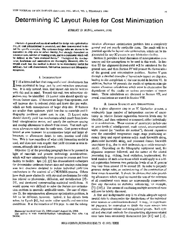 (PDF) Determining IC layout rules for cost minimization