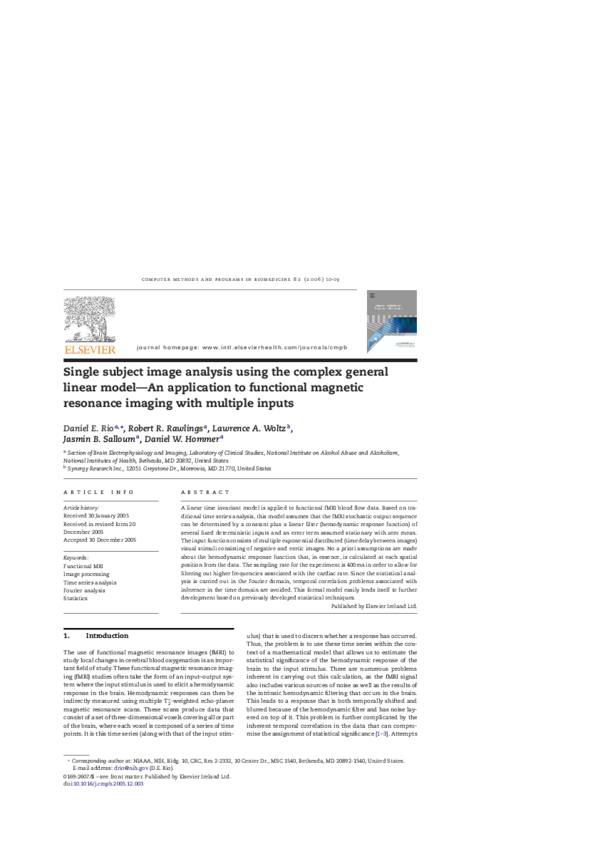 (PDF) Single subject image analysis using the complex general linear model—An application to ...